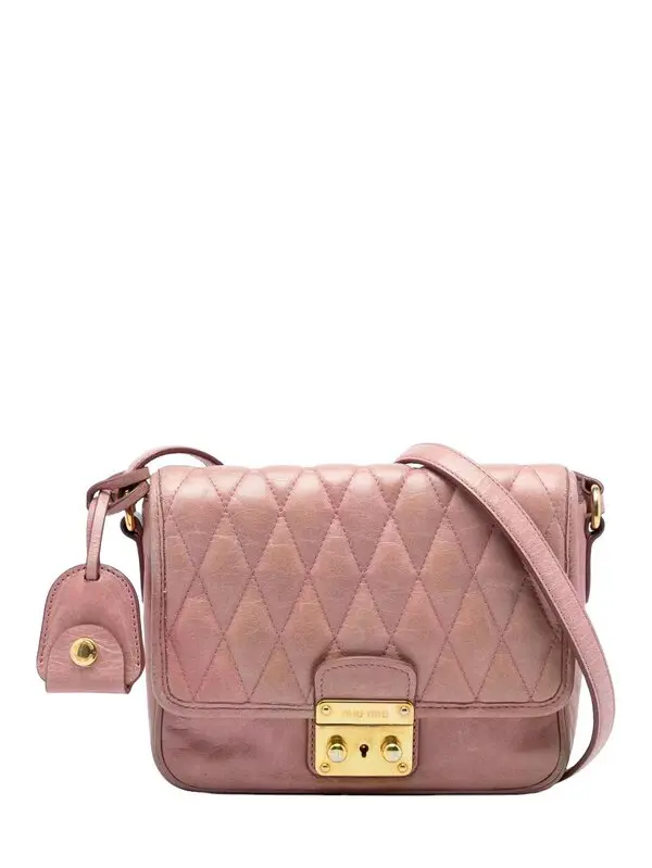 Miu Miu Vitello Shine Trapu Crossbody Bag - Pink