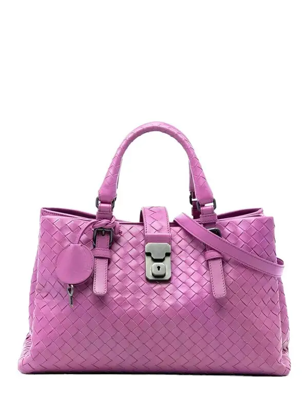 Bottega Veneta Nappa Intrecciato Roma Satchel - Purple
