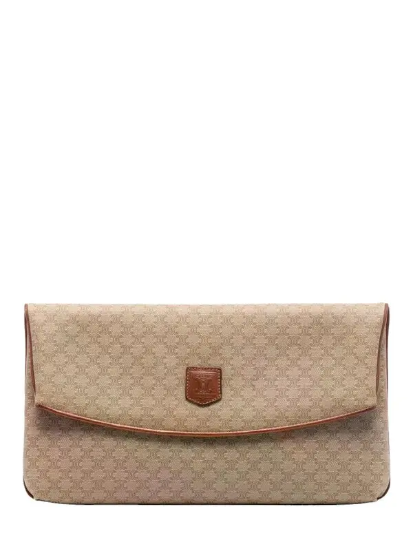 Celine 2006 Macadam Coated Canvas Clutch Bag - Neutrals
