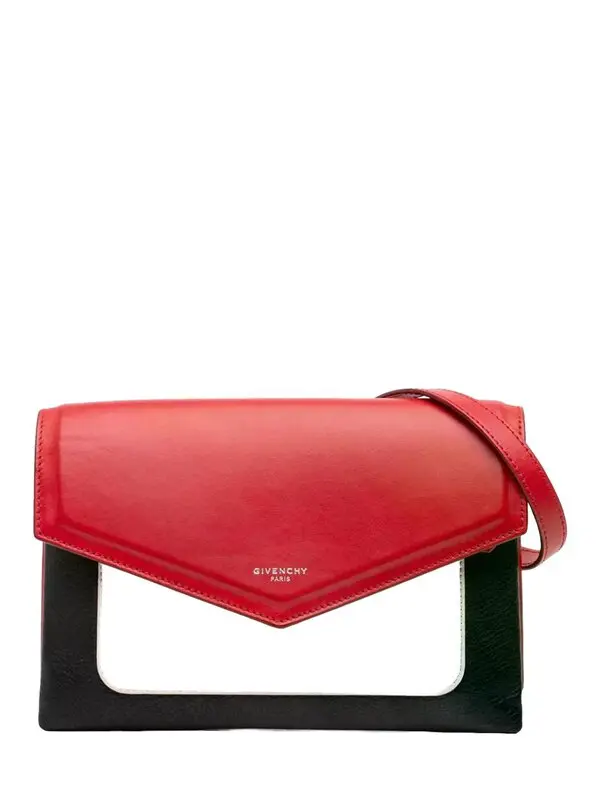Givenchy Tricolor Leather Duetto Crossbody Bag - Red