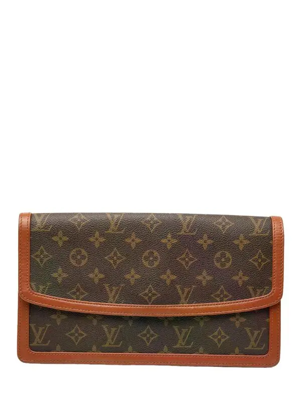 LOUIS VUITTON 1990 Monogram Pochette Dame Gm Clutch Bag - Brown