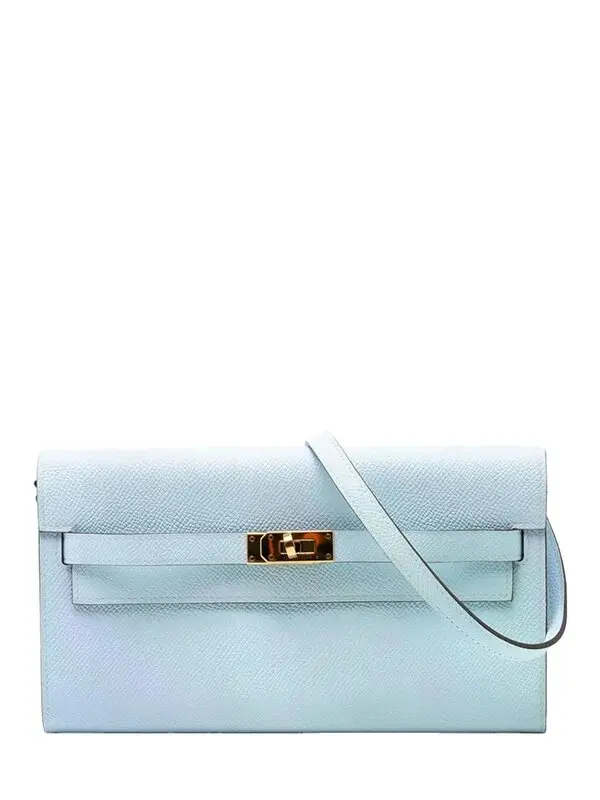 Hermès Epsom Kelly To Go Wallet Crossbody Bag - Blue