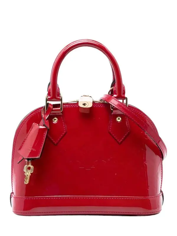 LOUIS VUITTON Monogram Vernis Alma Bb Satchel - Red