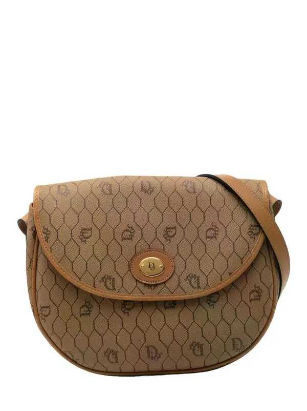 Dior 20th Century Honeycomb Coated Canvas Crossbody Bag - Brown