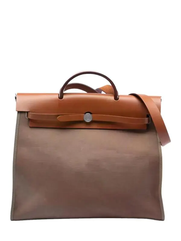 Hermès 2018 Toile Herbag Zip 39 Satchel - Brown