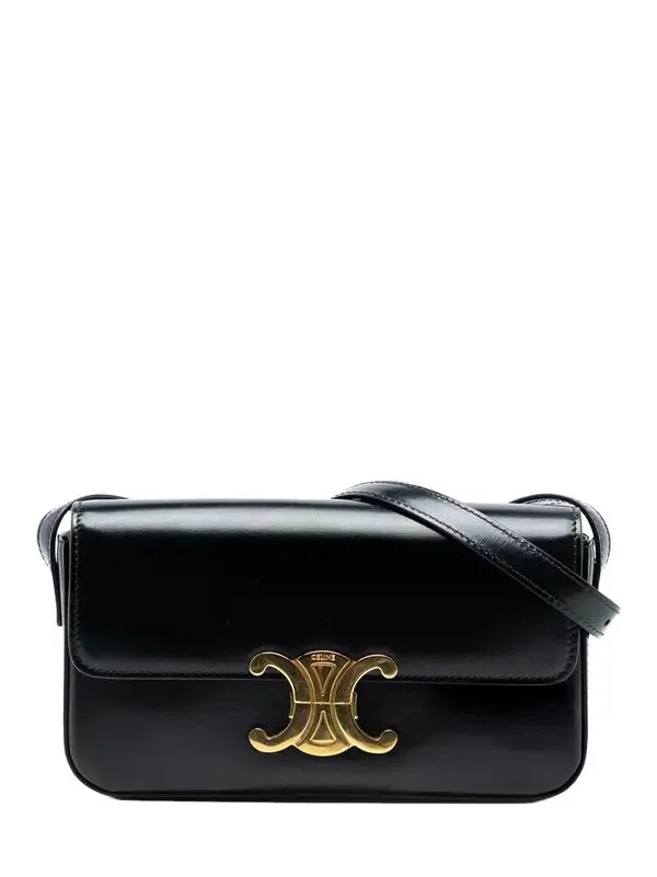 Celine Shiny Calfskin Claude Shoulder Bag - Black