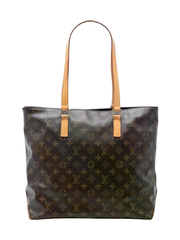LOUIS VUITTON 2005 Monogram Cabas Mezzo Tote Bag - Brown