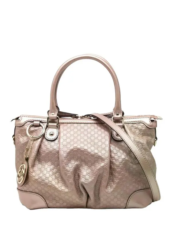 Gucci Metallic Micro Guccissima Sukey Satchel - Pink