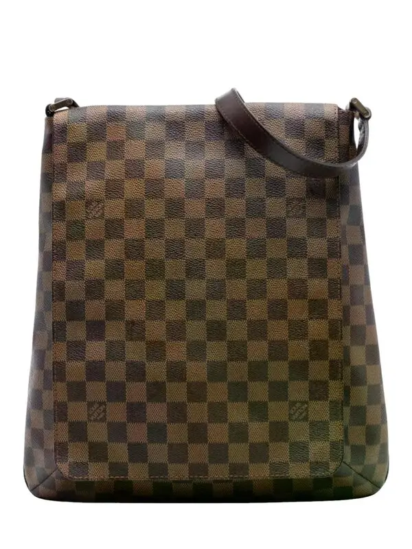 LOUIS VUITTON 2004 Damier Ebene Musette Salsa Gm Crossbody Bag - Brown