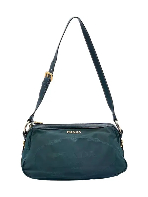 Prada Tessuto Canapa Logo Shoulder Bag - Blue
