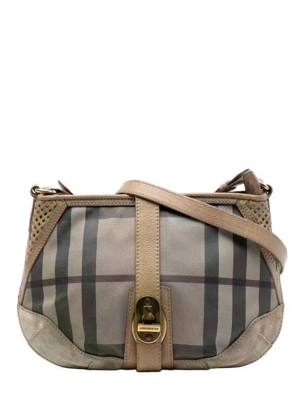 Burberry Smoke Check Coated Canvas Bartow Crossbody Bag - Neutrals