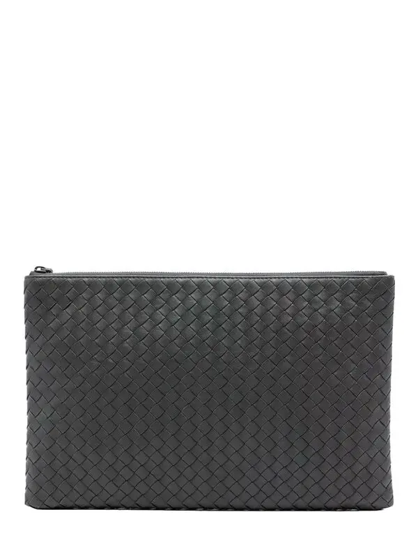 Bottega Veneta Nappa Intrecciato Clutch Bag - Grey