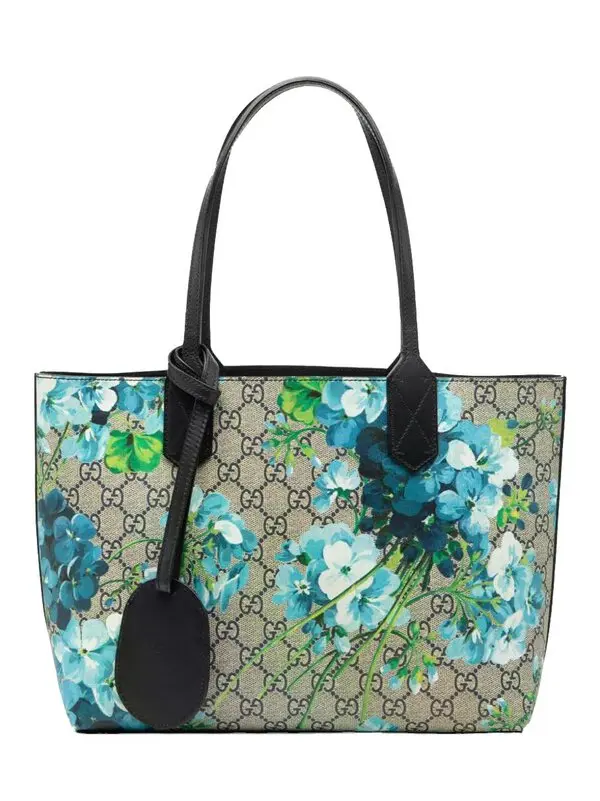 Gucci Small Gg Supreme Blooms Reversible Tote - Neutrals