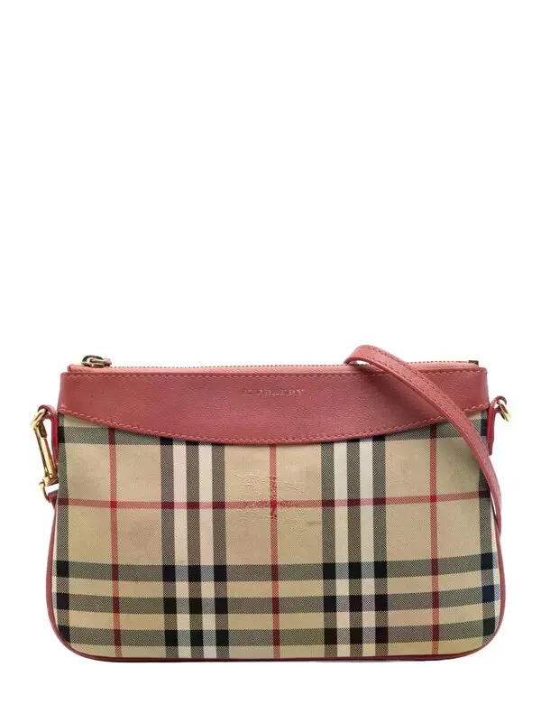 Burberry Haymarket Check Canvas Peyton Crossbody Bag - Neutrals