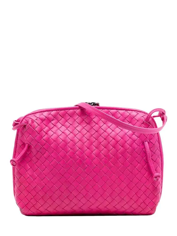 Bottega Veneta Mini Nappa Intrecciato Nodini Crossbody Bag - Pink