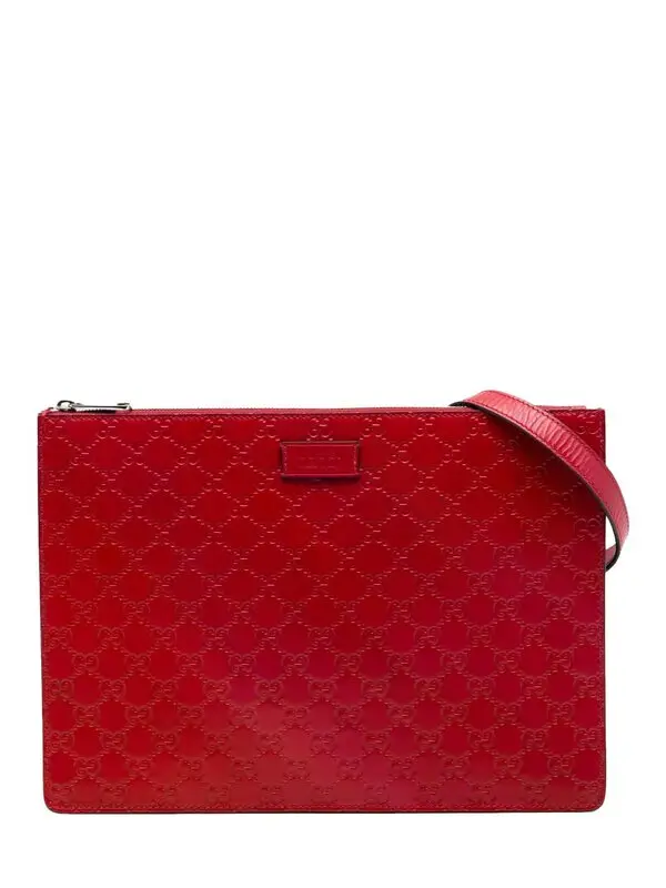 Gucci Ssima Zip Messenger Bag Crossbody Bag - Red