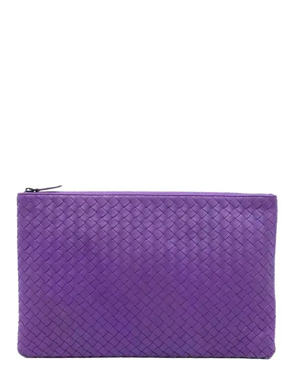 Bottega Veneta Nappa Intrecciato Clutch Bag - Purple