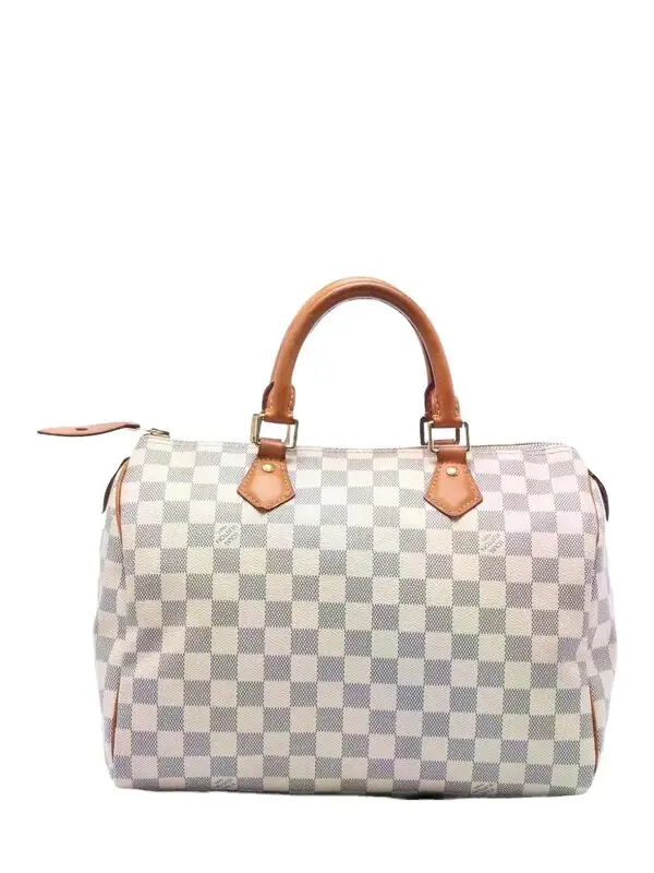 LOUIS VUITTON 2016 Damier Azur Speedy 30 Boston Bag - White