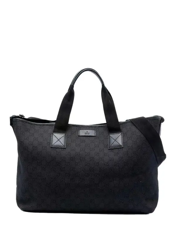 Gucci Gg Denim Satchel - Black