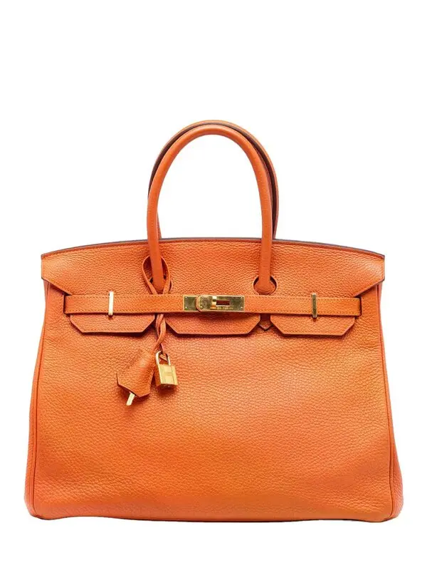 Hermès 1997-2004 Togo Birkin Retourne 35 Handbag - Orange