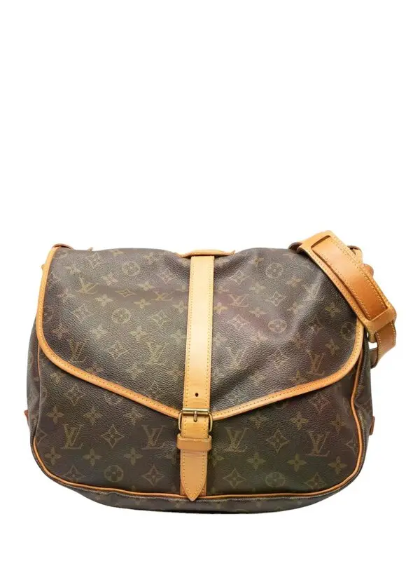 LOUIS VUITTON 1992 Monogram Saumur 35 Crossbody Bag - Brown