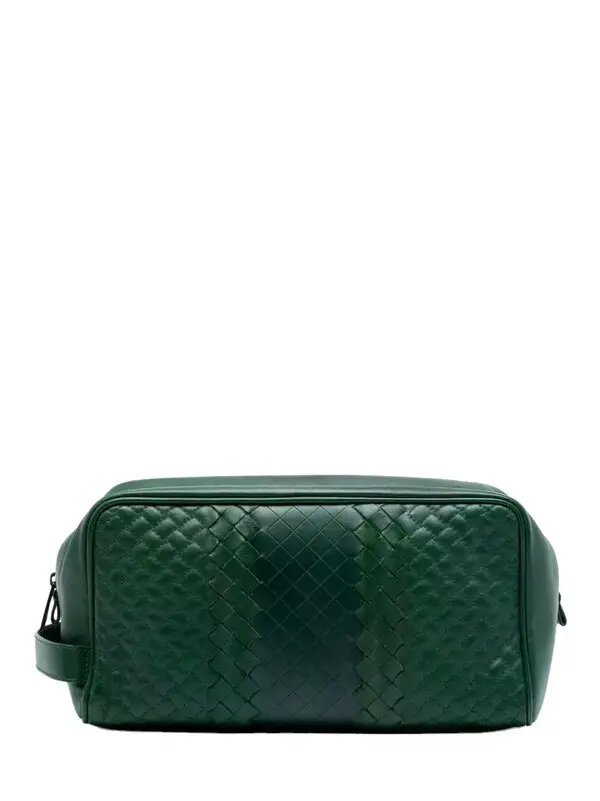 Bottega Veneta 2012-2026 Bicolor Nappa Intrecciato Pouch - Green