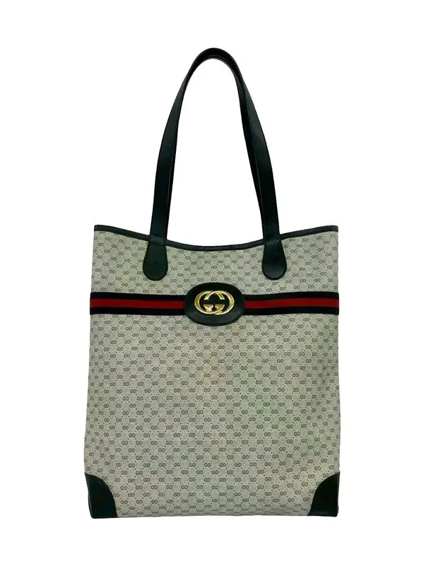 Gucci 20th Century Micro Gg Supreme Web Tote - Grey