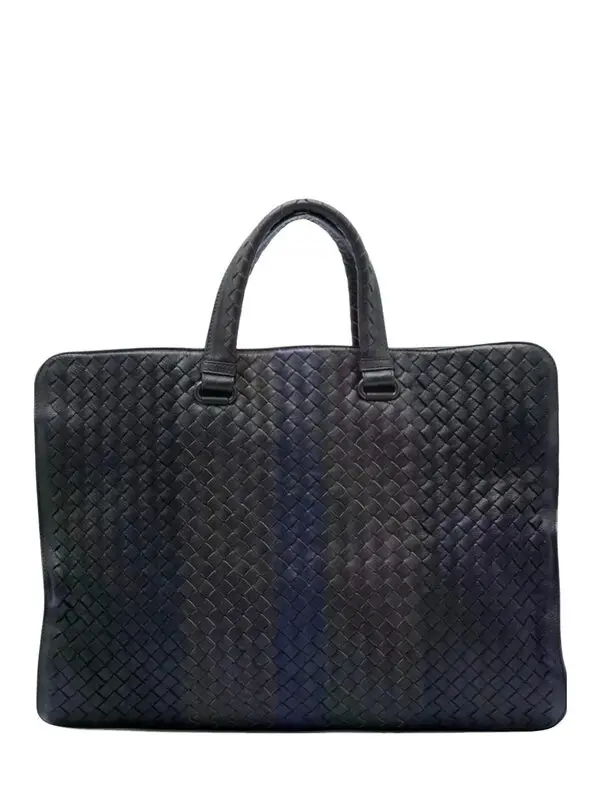 Bottega Veneta Nappa Intrecciato Club Fume Briefcase Business Bag - Black