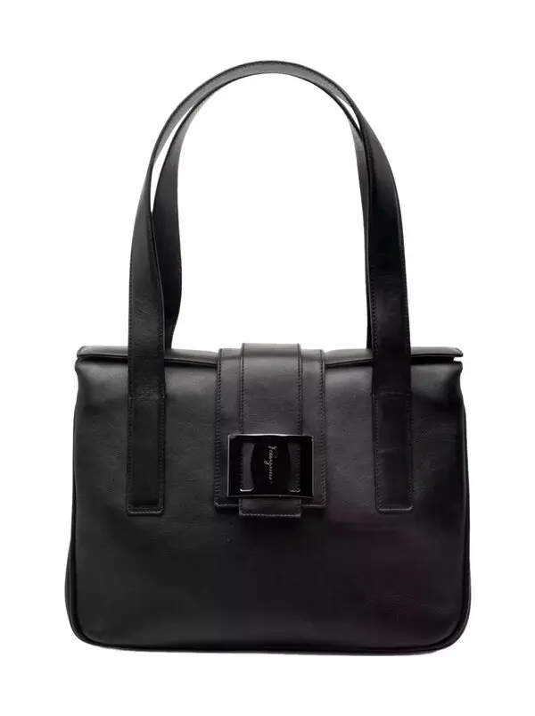 FERRAGAMO 20th Century Leather Tote Bag - Black