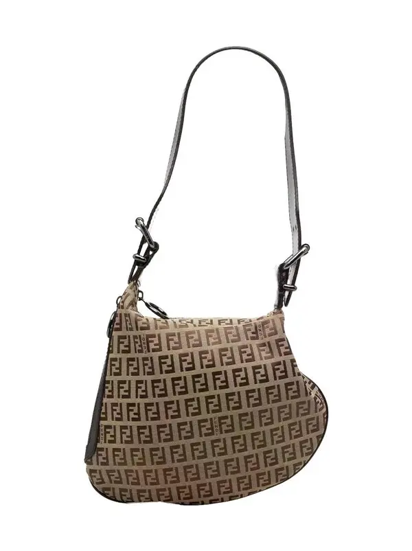 Fendi Zucchino Oyster Shoulder Bag - Neutrals