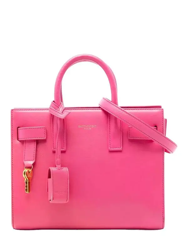 Saint Laurent 2014 Nano Leather Sac De Jour Satchel - Pink