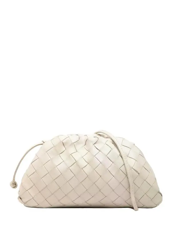 Bottega Veneta Nappa Intrecciato The Mini Pouch Crossbody Bag - White