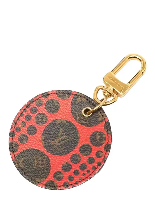 LOUIS VUITTON Yayoi Kusama Monogram Pumpkin Dots Bag Charm Key Chain - Red