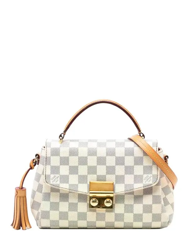 LOUIS VUITTON Damier Azur Croisette Satchel - White