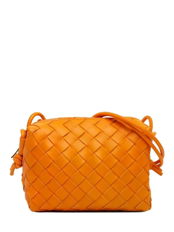 Bottega Veneta Mini Intrecciato Loop Camera Bag - Orange
