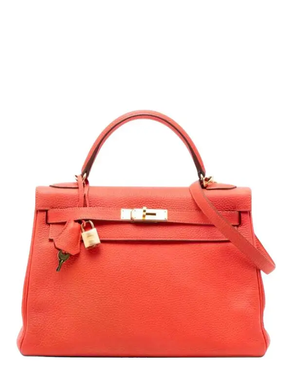 Hermès 2013 Togo Kelly Ii Retourne 32 Satchel - Orange