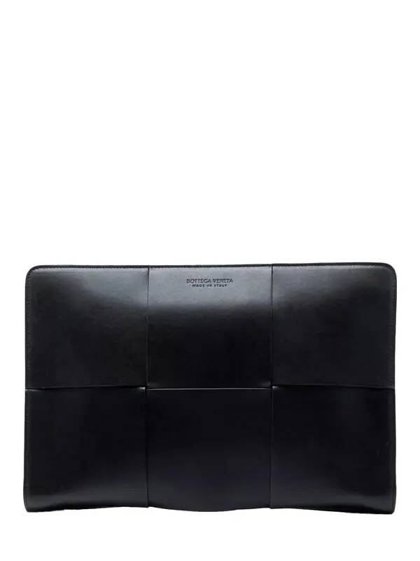 Bottega Veneta Calfskin Maxi Intrecciato Arco Document Case - Black