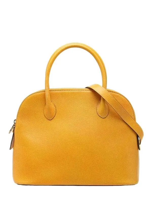 Celine 1992 Leather Dome Satchel - Yellow