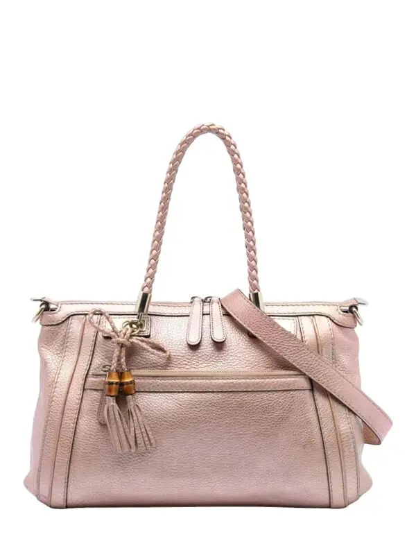 Gucci Metallic Pebbled Calfskin Bella Satchel - Pink
