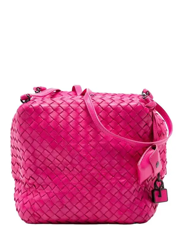 Bottega Veneta 2012-2026 Nappa Intrecciato Cube Crossbody Bag - Pink