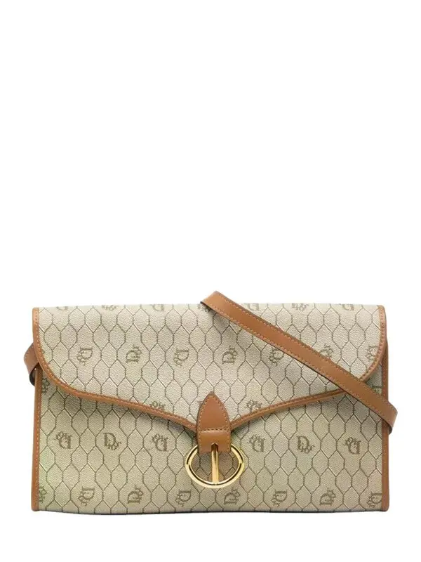 Dior 20th Century Honeycomb Coated Canvas Crossbody Bag - Neutrals