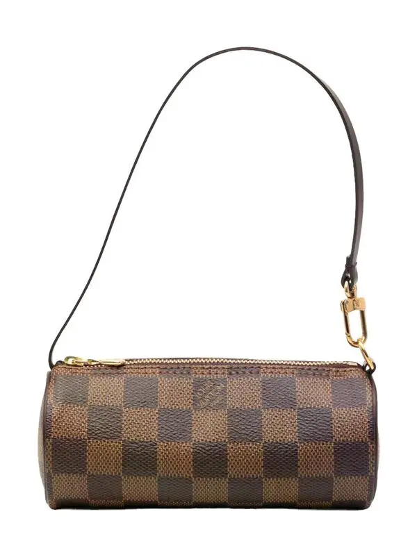 LOUIS VUITTON Damier Ebene Papillon Pochette Handbag - Brown