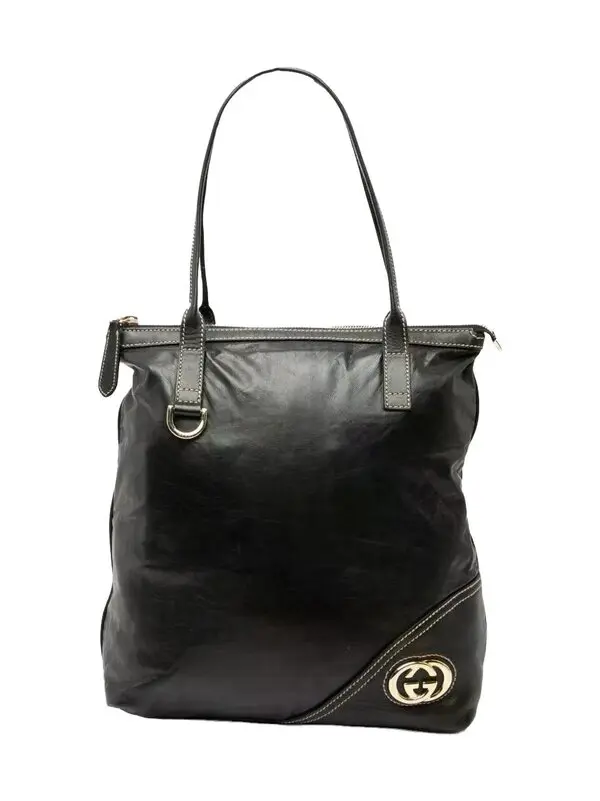 Gucci 2000-2015 Leather Britt Tote Bag - Black