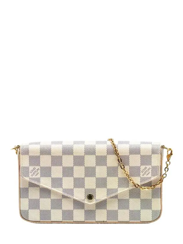 LOUIS VUITTON 2018 Damier Azur Pochette Felicie - White