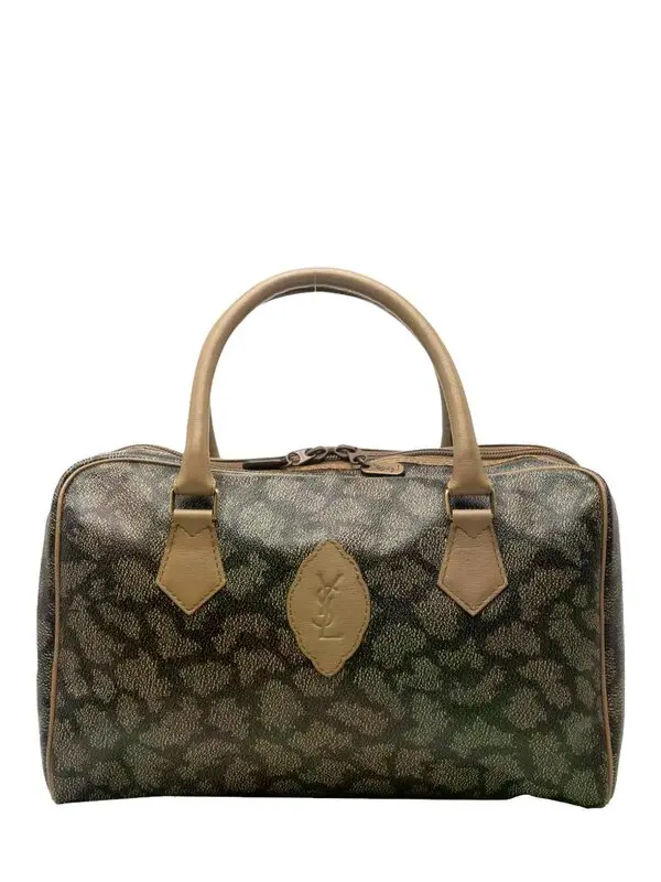 Saint Laurent 20th Century Giraffe Print Boston Bag - Grey