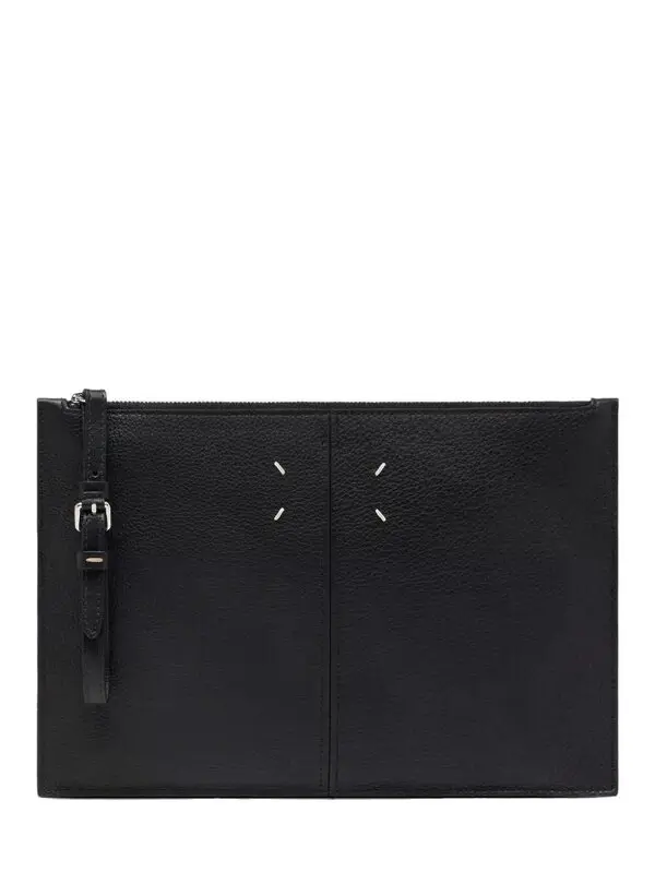 MAISON MARGIELA Buckle Leather Clutch - Black