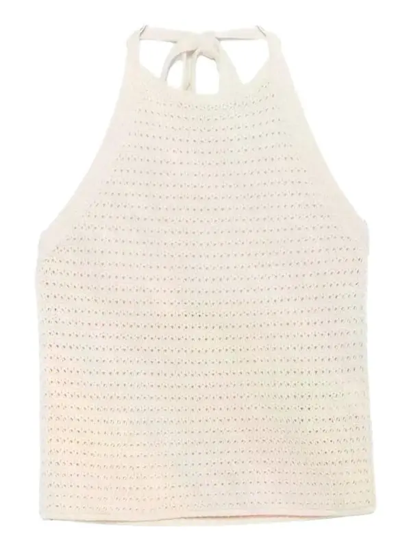 DRYKORN Open-knit Halterneck Tank Top - Neutrals
