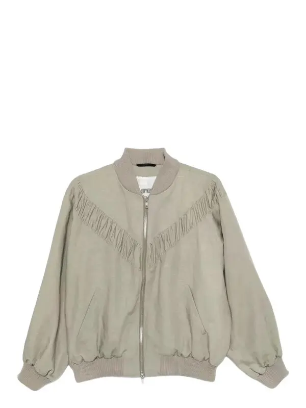 DRYKORN Ruched Bomber Jacket - Green