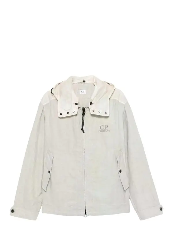 C.P. COMPANY Panelled Hooded Jacket - Neutrals