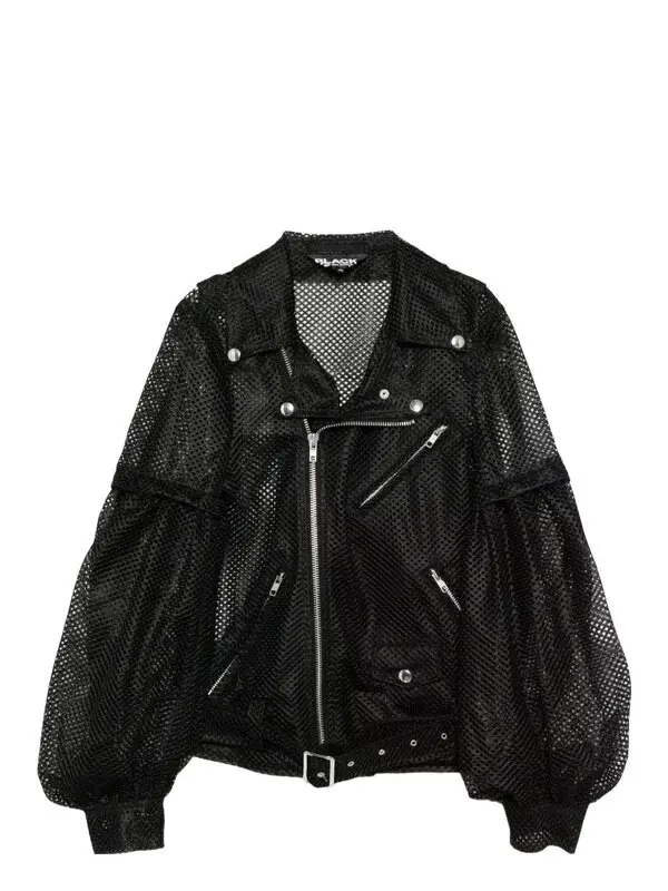 Comme Des Garçons Mesh-panelled Puff-sleeve Jacket - Black